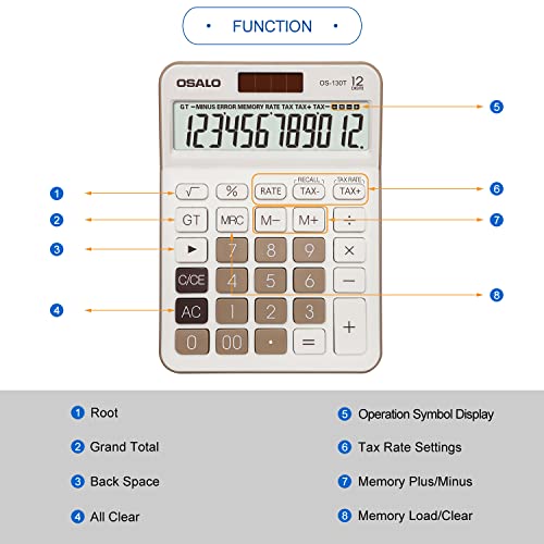 Pocket Small Size Desk Calculator and Large Double Pocket Waterproof File Bag with Handle Bundle