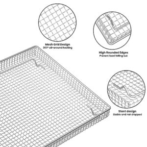 Stainless Steel Baking Tray Pan and Air Fryer Basket Compatible with Cuisinart Airfryer TOA-060 and TOA-065 for Cuisinart air fryer replacement parts