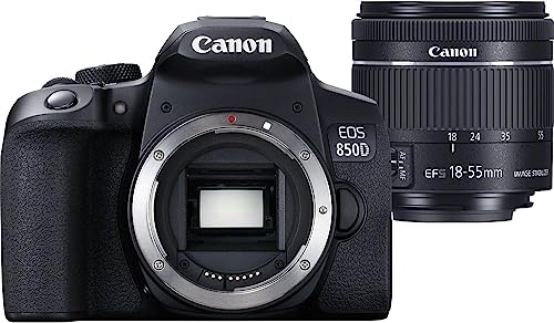 Canon EOS 850D (T8i) DSLR Camera EF-S 18-55mm f/4-5.6 is STM Lens Bundle, Starter Kit with (Gadget Bag, Digital Slave Flash, 192Gb Memory, 50" Tripod and More) (Renewed)