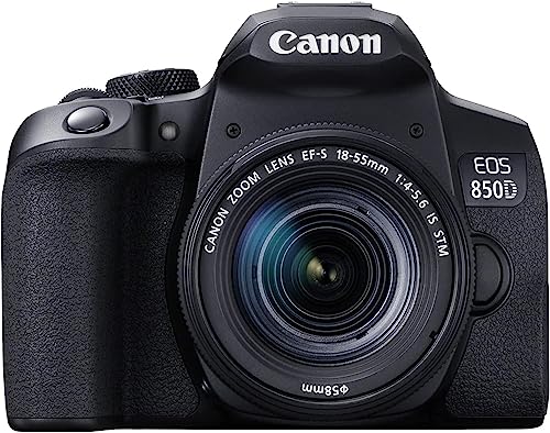 Canon EOS 850D (T8i) DSLR Camera EF-S 18-55mm f/4-5.6 is STM Lens Bundle, Starter Kit with (Gadget Bag, Digital Slave Flash, 192Gb Memory, 50" Tripod and More) (Renewed)