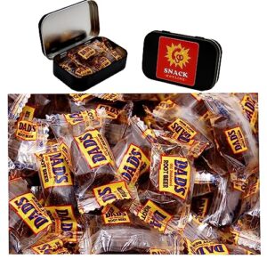 dad's root beer barrels - old fashioned hard candy 1.5 lbs plus snack hotline candy tin | individually wrapped bulk candy