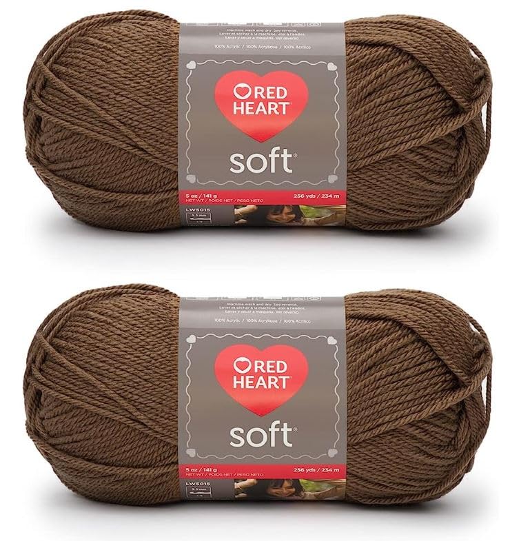 Red Heart Soft Toast Yarn - (Pack of 2) of 141g/5oz - Acrylic - 4 Medium (Worsted) - 256 Yards - Knitting/Crochet