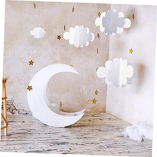 IMIKEYA 3 Sets Shower Decor Fake Ornament Felt Party Art Ceiling Hanging Christmas Cloud Decorative White Baby Decoration Artificial Pendants Favor D Wedding Decorations