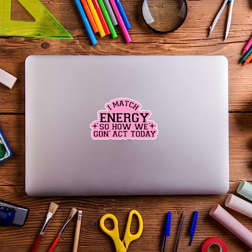 3.5" Match Energy Empath Empathetic Sensitive ADHD Hot pink black Laminated laptop tablet sticker Fire Spicy reader black Book kindle laptop pc desktop gift