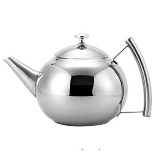 whistling tea kettle stove top, stainless steel teakettle, teapot with cool toch ergonomic handle and infuser, silver (color : onecolor, size : 1.5l)