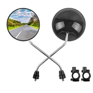 bike rear view mirror adjustable wide angle metal bicycle mirrors for handlebars hd glass shockproof side mirror universal for bicycle e-bike scooter