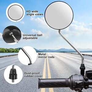 Bike Rear View Mirror Adjustable Wide Angle Metal Bicycle Mirrors for Handlebars HD Glass Shockproof Side Mirror Universal for Bicycle E-bike Scooter