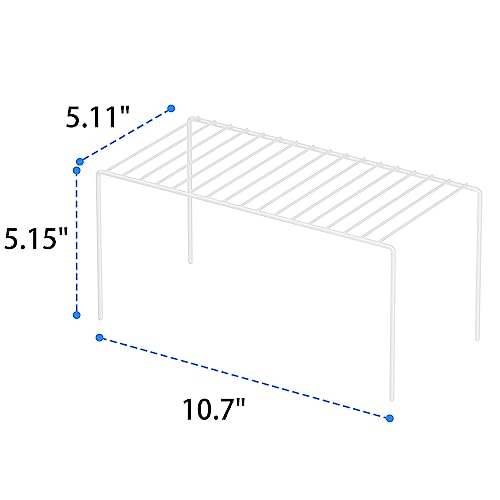 GEDLIRE Mini Kitchen Cabinet Shelf Organizers Set of 6, Small White Wire Storage Shelves Rack for Pantry, Metal Dish Plate Organizer Rack for Cabinet, Cupboard, Kitchen Organizers and Storage