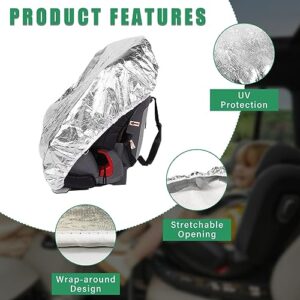 Ziciner Baby Car Seat Sun Shade Cover, Infant Auto Seats Heat Protector Keeps Baby's Carseat at Cooler Temperature, Blocks Out Heat & Sun UV Covers, Universal Baby Travel Accessories