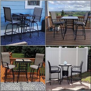 3 Piece Bar Height Outdoor Dining Set Cover Waterproof Heavy Duty Patio Bistro Table and Chairs Cover, 69" L x 32" W x 46" H