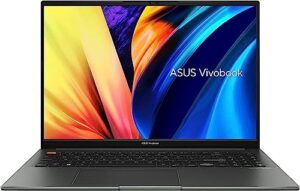 asus vivobook s 16x 2023~16" 1920x1200 60hz ips ~ 14-core intel core i7-12700h ~ 8gb ddr4~512gb m.2 nvme ~ backlit keyboard ~ thunderbolt 4 ~ wi-fi 6e ~ windows 11 home ~ midnight black