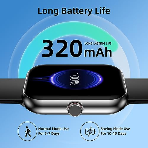 Smart Watch(Answer/Make Calls), 1.91" HD Touch Screen Fitness Watch with Blood Oxygen Heart Rate Sleep Monitor, 100+ Sports Modes, IP68 Waterproof Men's Women's Activity Trackers for Android iOS