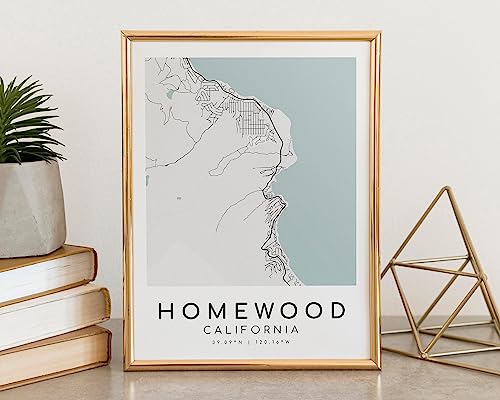 HOMEWOOD California USA Map Print, city map poster, personalized gifts Design, custom map gift, gifts for him, Digital Download, Instant map