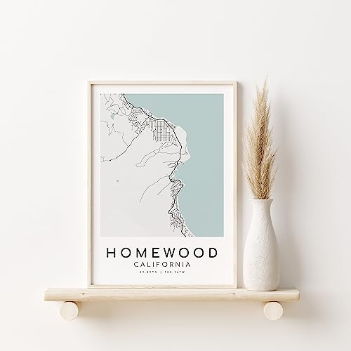 HOMEWOOD California USA Map Print, city map poster, personalized gifts Design, custom map gift, gifts for him, Digital Download, Instant map