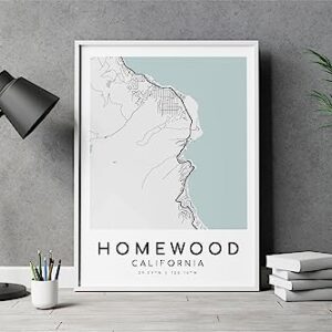 HOMEWOOD California USA Map Print, city map poster, personalized gifts Design, custom map gift, gifts for him, Digital Download, Instant map