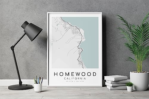 HOMEWOOD California USA Map Print, city map poster, personalized gifts Design, custom map gift, gifts for him, Digital Download, Instant map