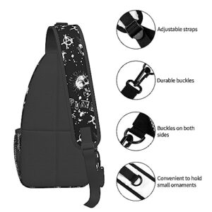 RIMENCH Sling Bag cool gothic punk skull Sling Backpack Lightweight Crossbody Chest Bag Daypack Hiking Travel for Women Men