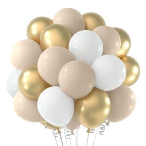 neburora white sand gold balloons garland arch kit 60pcs 12inch sand white and metallic gold balloon kit for birthday anniversary celebrations and boho wedding party