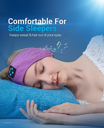 Voerou Sleep Headphones, Adjustable Bluetooth Headband Wireless Earbuds Washable Sleeping Music Headphones, Technology Gadgets for Side Sleepers, Workout, Jogging, Yoga, Insomnia, Travel, Meditation