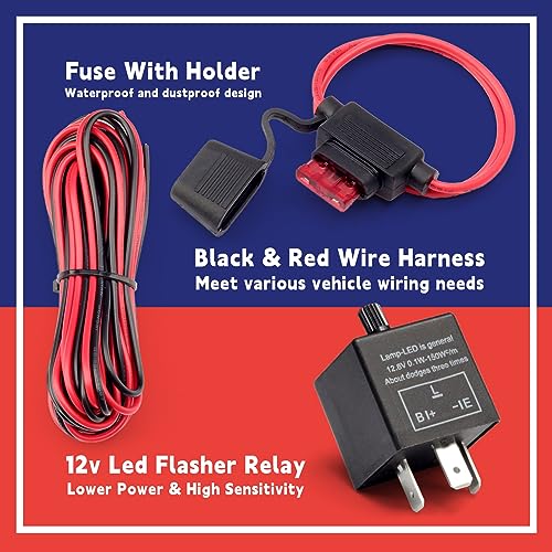 Universal ATV UTV SXS Turn Signal Street Legal Blinker Kit with 110DB Horn Reverse Hazard Light Rocker Switch USB Flasher Relay Compatible with Polaris RZR Ranger Xp Turbo Can-Am Kawasaki Golf Cart