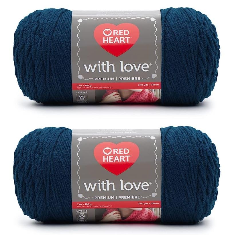 Red Heart with Love Peacock Yarn - 2 Pack of 198g/7oz - Acrylic - 4 Medium (Worsted) - 370 Yards - Knitting/Crochet