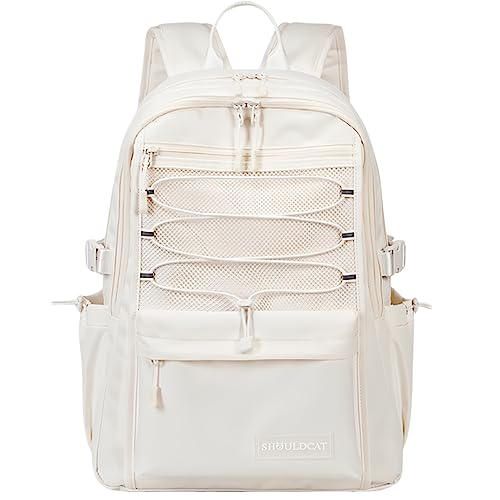 Verdancy Kawaii Backpack for Teens School College Students Travel Checkered Aesthetic Bookbag Schoolbag Casual Daypack (White, Large-Fit 15.6" Laptop)