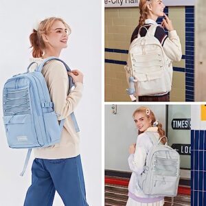 Verdancy Kawaii Backpack for Teens School College Students Travel Checkered Aesthetic Bookbag Schoolbag Casual Daypack (White, Large-Fit 15.6" Laptop)