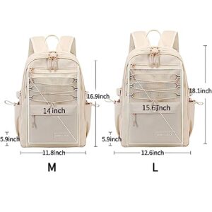 Verdancy Kawaii Backpack for Teens School College Students Travel Checkered Aesthetic Bookbag Schoolbag Casual Daypack (White, Large-Fit 15.6" Laptop)