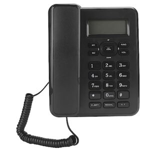 Fixed Corded Telephone Home Business Office 3 Sets of Alarm Functions Double Linkage Memory Functions