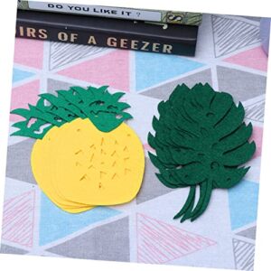 IMIKEYA 2 Sets Strings Latte Art Jungle Decor Christmas Ornament Green Wreath Welcome to The Jungle Sign Pineapple Bunting Garland Hawaiian Party Garden Flag Felt Cloth Pineapple Decor