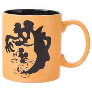 silver buffalo disney mickey ghost shadow v2 wax resist ceramic mug, 20 ounces