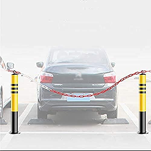 2 Pcs Made of Steel Parking,with Reflective Security Posts for Driveways,with Hanging Loop Parking Space Lock Traffic Cones(Black 750x76mm) (Black 750x76mm)