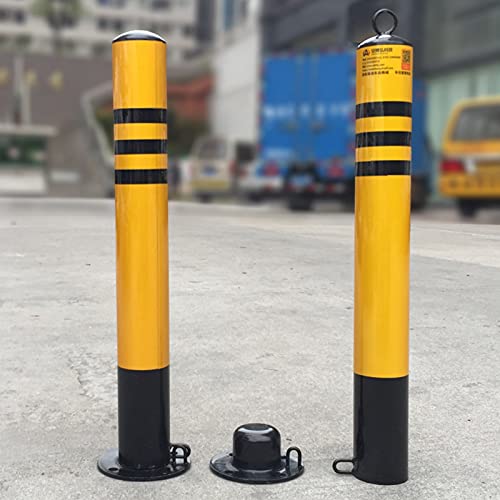 Removable Car Parking Space Lock High 750mm Parking with Padlock & Screw Parking Barrier Post Easy Installation (Black Yellow) (Black Yellow)