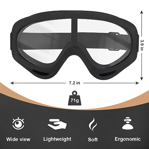 Xohny Motorcycle Goggles, 2 Pack Windproof Dirt Bike Goggles, Motocross ATV Riding Ski Protective Glasses for Men, Women and Kids (Clear + Grey)