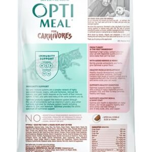 OPtimeal Grain Free Cat Food - Proudly Ukrainian - Healthy Cat Food Dry Recipe for Gut Health, Tasty Dry Cat Food with Immunity Support for Adult Cats (3.3 lbs, Turkey & Veggies)