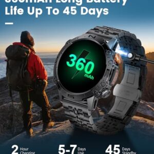 Smart Watches for Men,1.43'' Amoled Ultra HD Sport Watch with 120+Sport Modes/5ATM Waterproof/45Days Battery,in&Outdoor Fitness Tracker with Call,Heart Rate/Sleep Monitor for Android iOS(2 Straps)