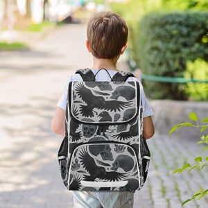 Sletend Backpack Gothic Crows Skulls Gothic School Backpack Travel Hiking Large Capacity Causal Daypack Bookbag Laptop Schoolbag with Reflective Tape for Boys Girls Adults