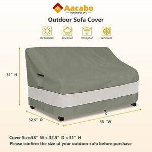 Outdoor Sofa Cover,Patio Loveseat Cover,2-Seater Sofa Cover,Waterproof Heavy Duty Patio Furniture Covers,58W x 32.5D x 31H Inches