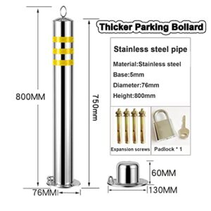 Car Parking Space Lock,2 Parking Yellow and Balck Lockable Down Car Parking Barrier Post,Private Car Park Driveway Guard Saver Blocker,76×800mm ()