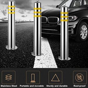 Car Parking Space Lock,2 Parking Yellow and Balck Lockable Down Car Parking Barrier Post,Private Car Park Driveway Guard Saver Blocker,76×800mm ()