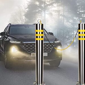 Car Parking Space Lock,2 Parking Yellow and Balck Lockable Down Car Parking Barrier Post,Private Car Park Driveway Guard Saver Blocker,76×800mm ()