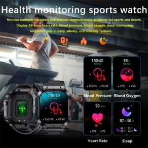 UDERIB Smart Watch - Military-Grade Waterproof and Sturdy with Bluetooth 5.0 Calling, 1.96-inch HD Display, 65-Day Battery Life, 100+ Sports Modes Fitness Tracker