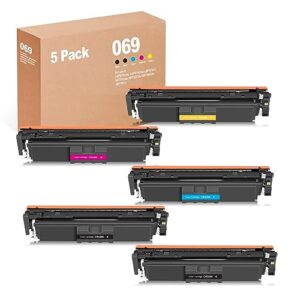 vamtay compatible 069 toner cartridge replacement for canon 069h for imageclass mf753cdw mf751cdw lbp674cdw printer (5-pack, black cyan yellow magenta)