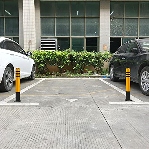 2 Pcs Fixed Parking s Barrier, with Reflective Parking Space Lock Durable Parking Posts for Driveways (Black 500x76mm) (Black 750x76mm) (Black 500x76mm)