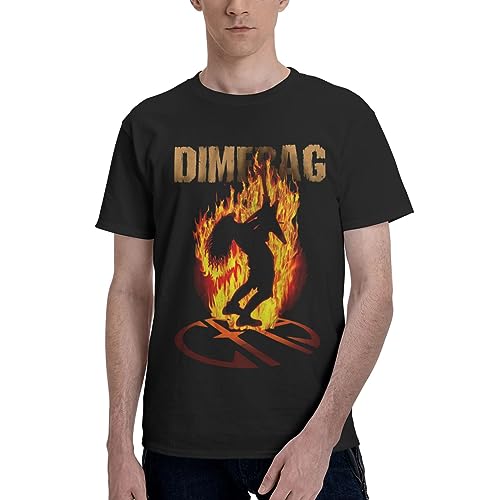 Dimebag Style Singer Darrell Men's t-shirtFashion Short Sleeve T Shirts Youth Popular Summer Cotton for Dating Top Large Black