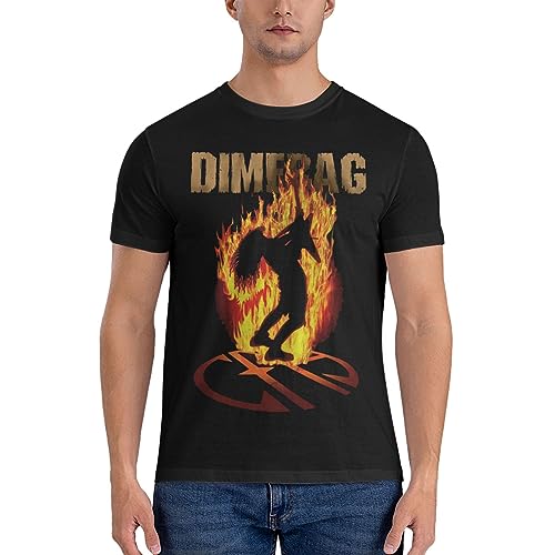 Dimebag Style Singer Darrell Men's t-shirtFashion Short Sleeve T Shirts Youth Popular Summer Cotton for Dating Top Large Black