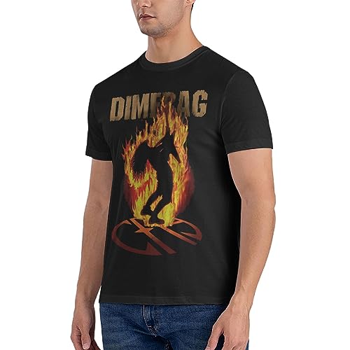 Dimebag Style Singer Darrell Men's t-shirtFashion Short Sleeve T Shirts Youth Popular Summer Cotton for Dating Top Large Black