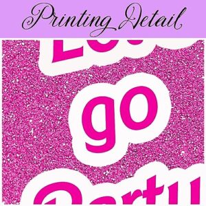 Hot Pink Glitter Backdrop for Party Girl Birthday Decoration Movie Theme Background Let's Go Party Banner 5x3 ft 173