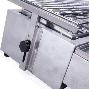 Commercial LPG Gas BBQ Grill - 40'' Tabletop Grill with 8 Burners, Portable Gas Barbecue Griddle with Independent Switches - Perfect for Parties, Backyard BBQs, Camping, and Picnics