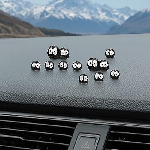 Wazzh Cute Black Elf Car Accessories, 10 Pieces Set of Funny Car Interior Trim, Dashboard Trim, Car Decorations Interior Aesthetic for women.